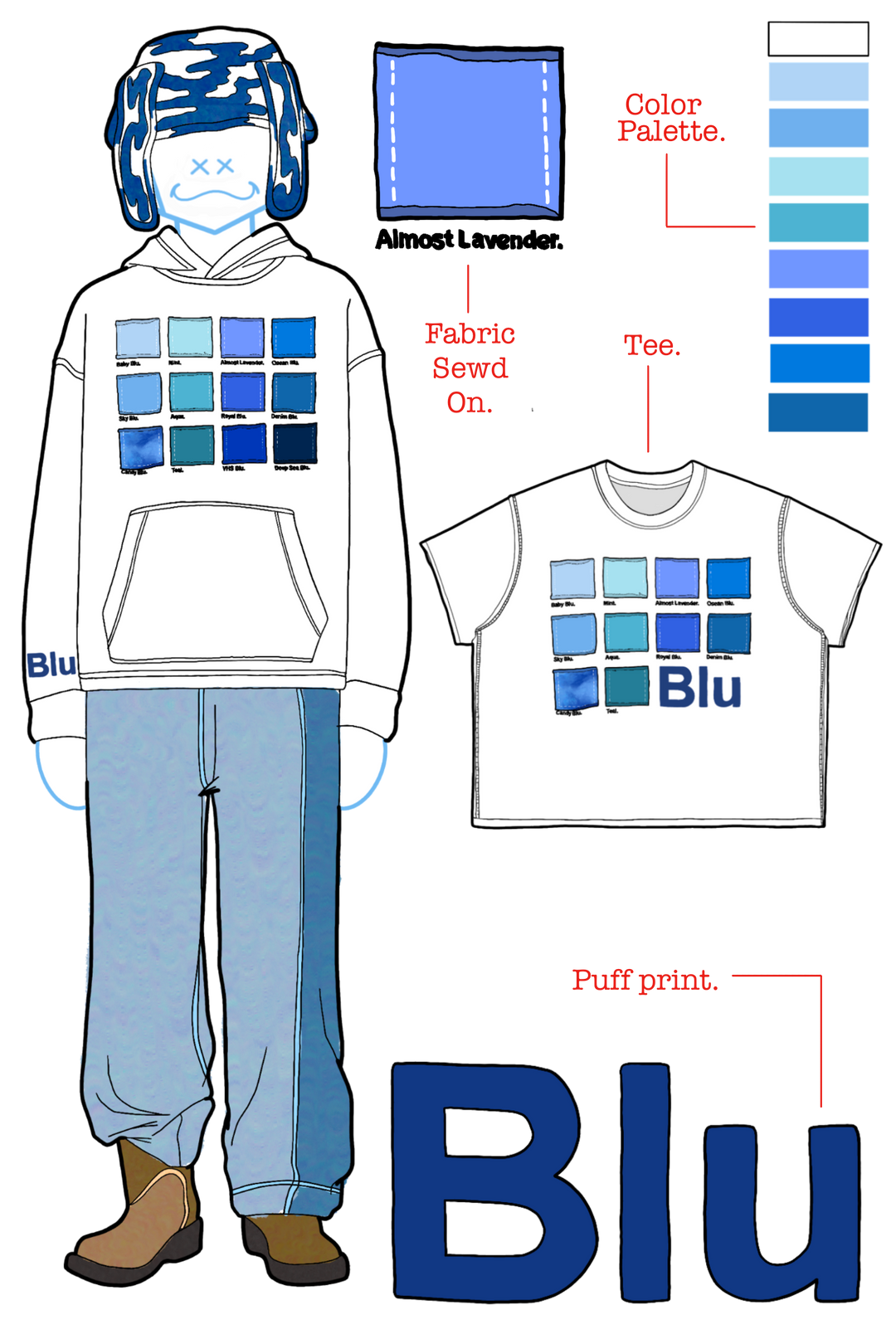 BLU COLOR PALLETE TEE – WNTD Apparel